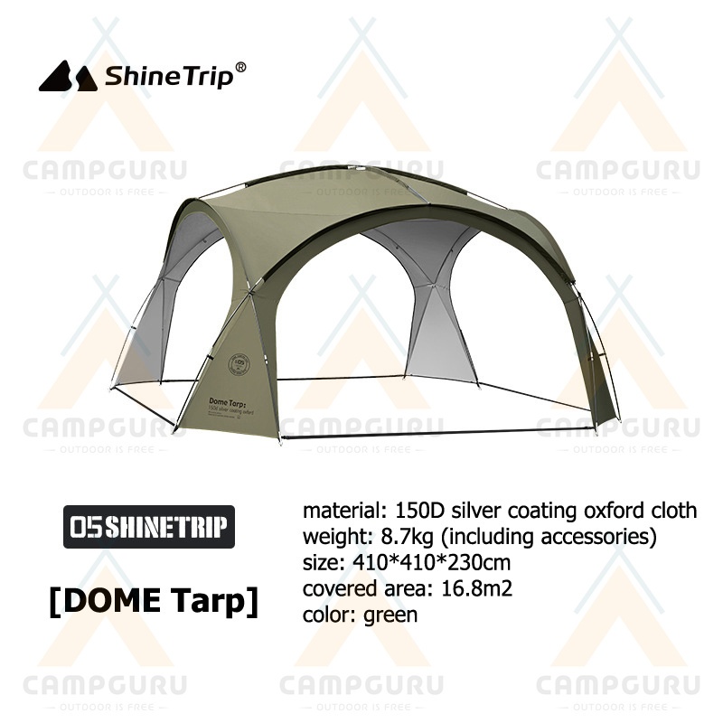 ShineTrip Dome Shelter Outdoor Tarp 05 Series A470-H00 PU3000mm Camping ...