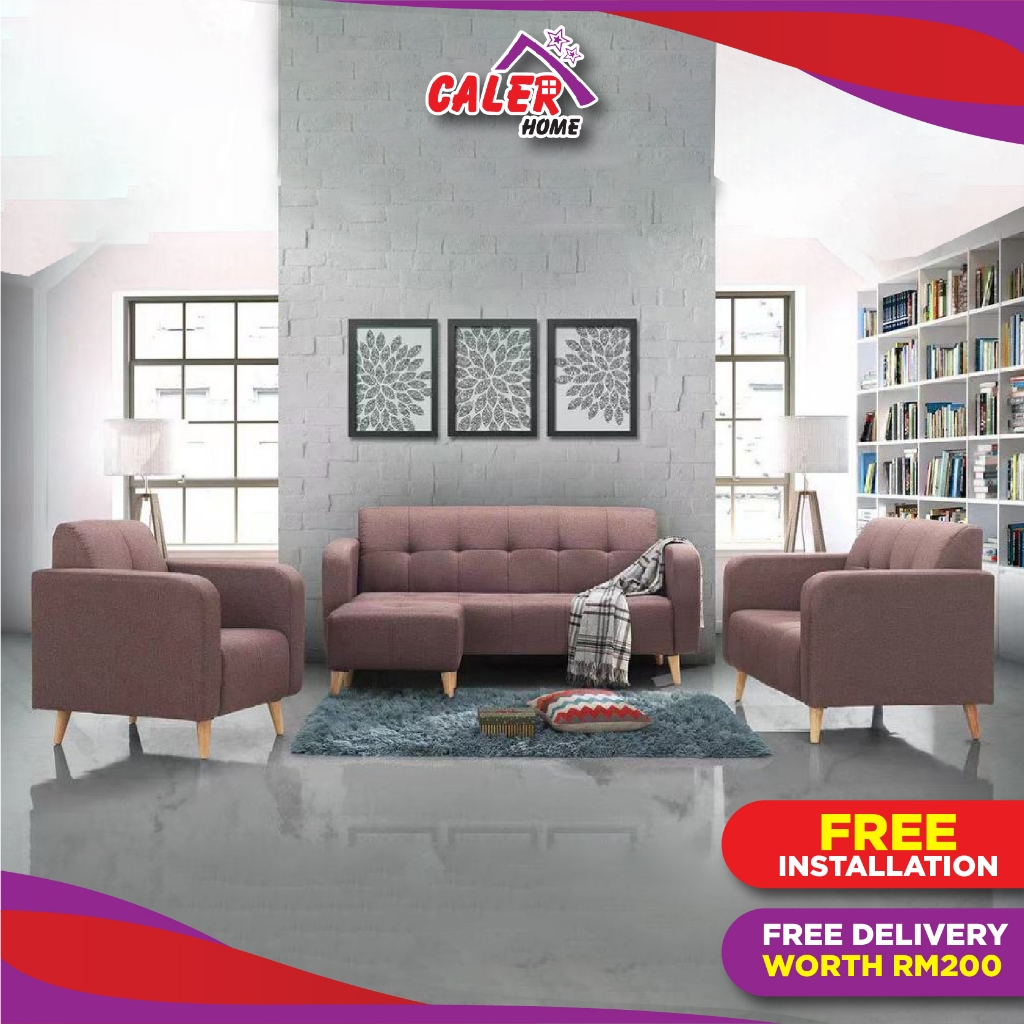 Caler Home Matrix 1 Seater + 2 Seater + 3 Seater + Stool Sofa Set [Free ...