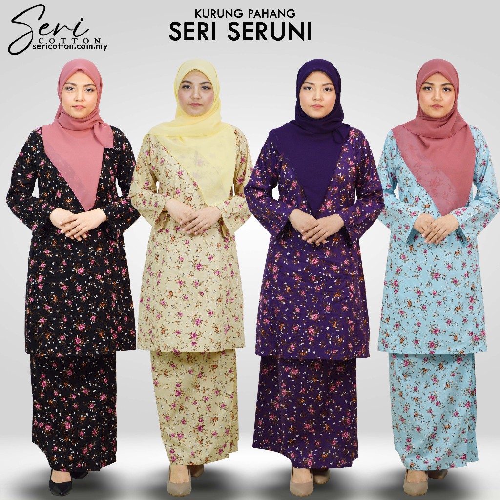 Baju Kurung Pahang Berpesak Seri Seruni English Cotton XS-3XL Plus Size ...