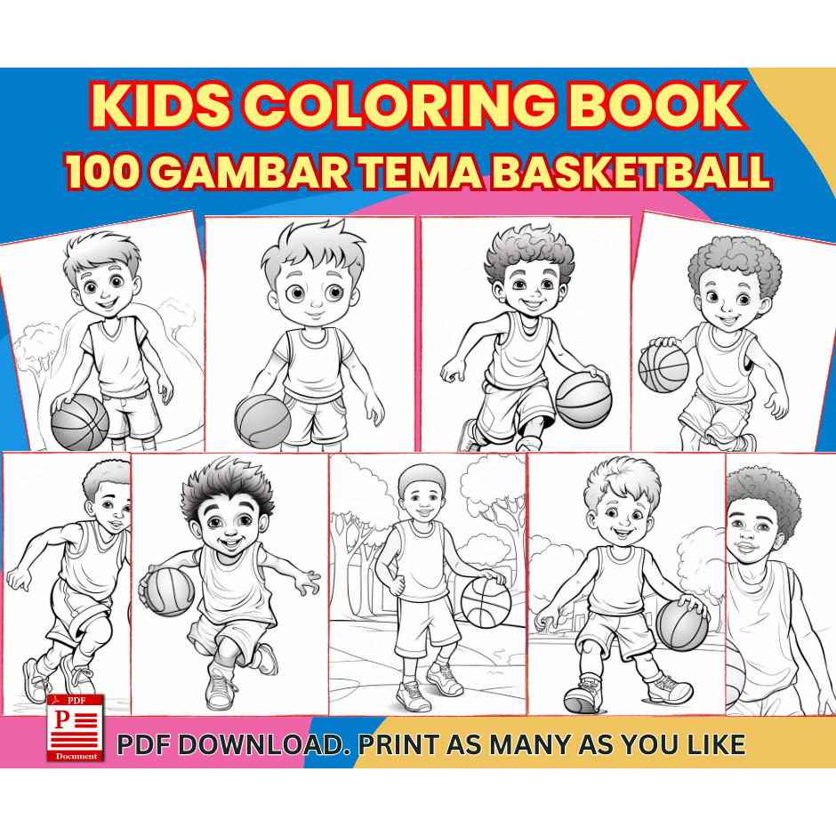 [PDF] 100+ KIDS COLOURING PAGES TEMA BASKETBALL - Coloring Book For ...