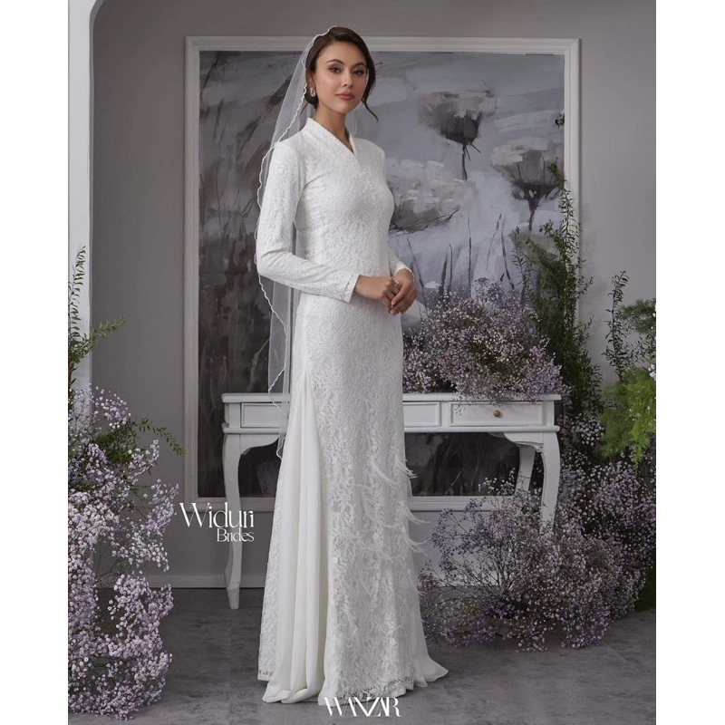 PRELOVE BAJU NIKAH - WIDURI DRESS IN WHITE (WANZAR) | Shopee Malaysia