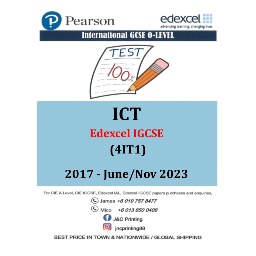 Edexcel Igcse O-Level Past Year Papers ICT ( 4IT1) PAPER 1,2 | Shopee Malaysia