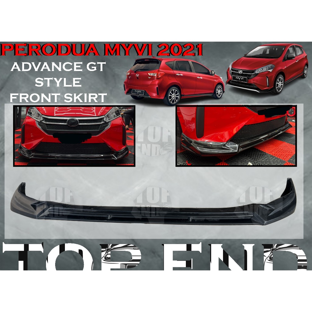 PERODUA MYVI 2022 FACELIFT ADVANCE GT FRONT SKIRT BUMPER SKIRT LIP NEW ...
