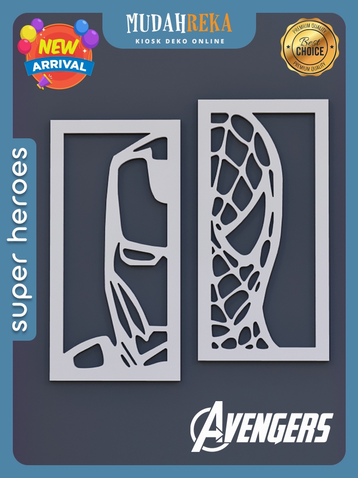Ironman & Spiderman 3D wall frame Collector Merchandise Super Heroes ...