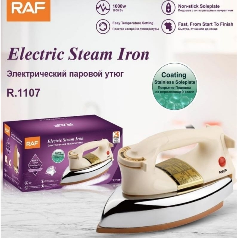 RAF STAINLESS STEEL HEAVY DRY IRON ,SETERIKA ELECTRIC HEAVY 2kg ...