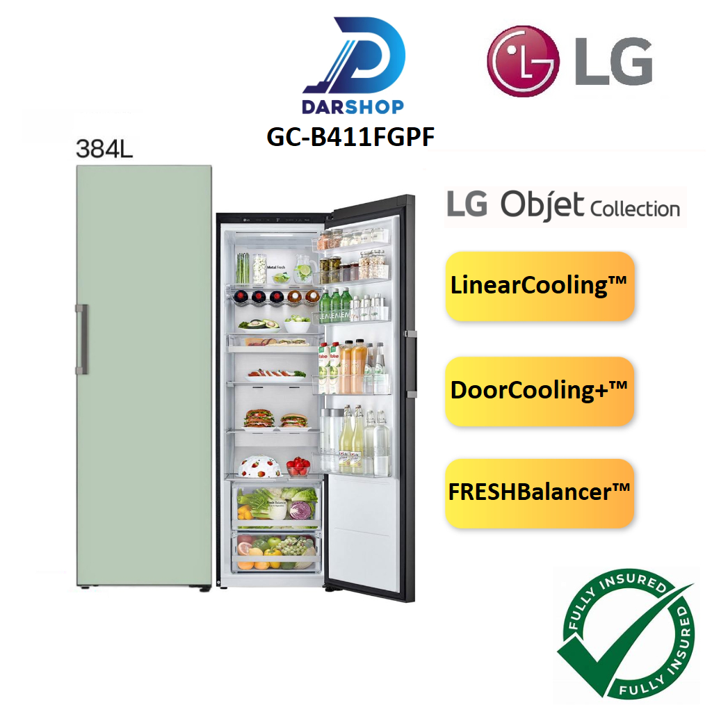 PREMIUM 2023 LG Objet Collection 384L Refrigerator Single Door Larder Fridge in Mint Finish 单门冰箱 ...