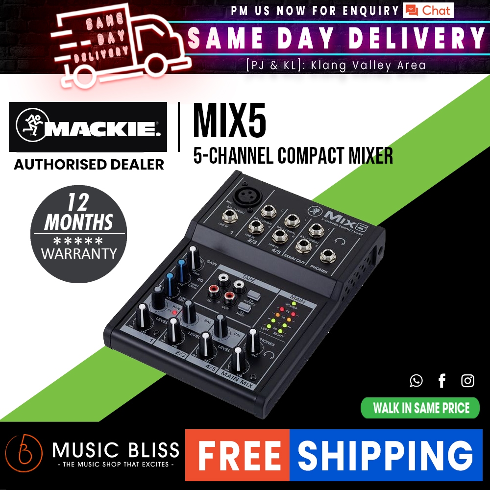 Mackie Mix5 Mixer 5-input Desktop Mixer (Mix-5 / Mix 5) | Shopee Malaysia