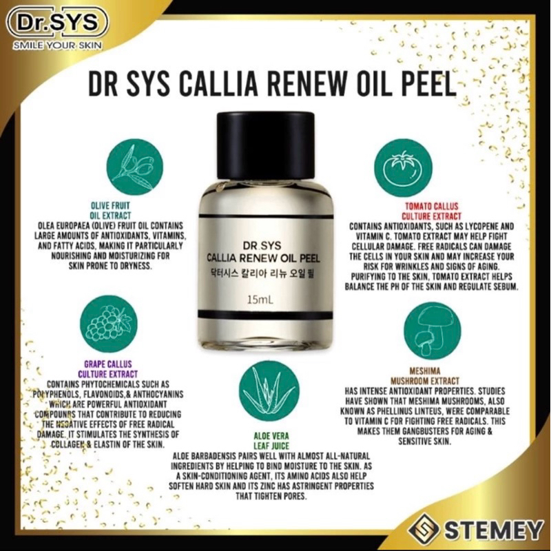 DR SYS CALLIA RENEW OILPEEL Stemey Oilpeel | Shopee Malaysia