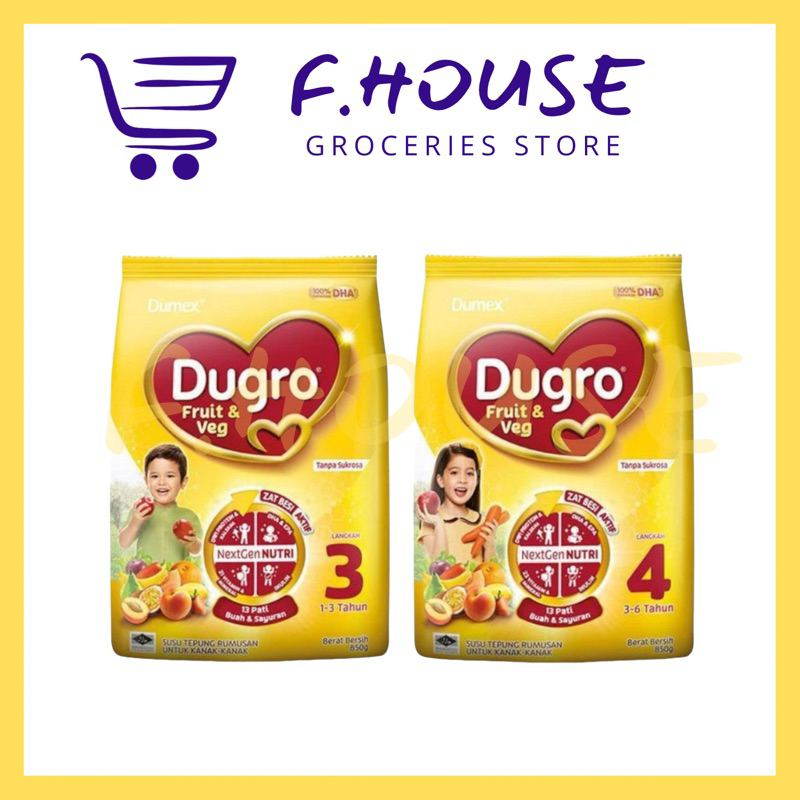 Dumex Dugro Step 3 /Step 4 Fruit & Veg 1-3 years / 3-6 years (850g) | Shopee Malaysia