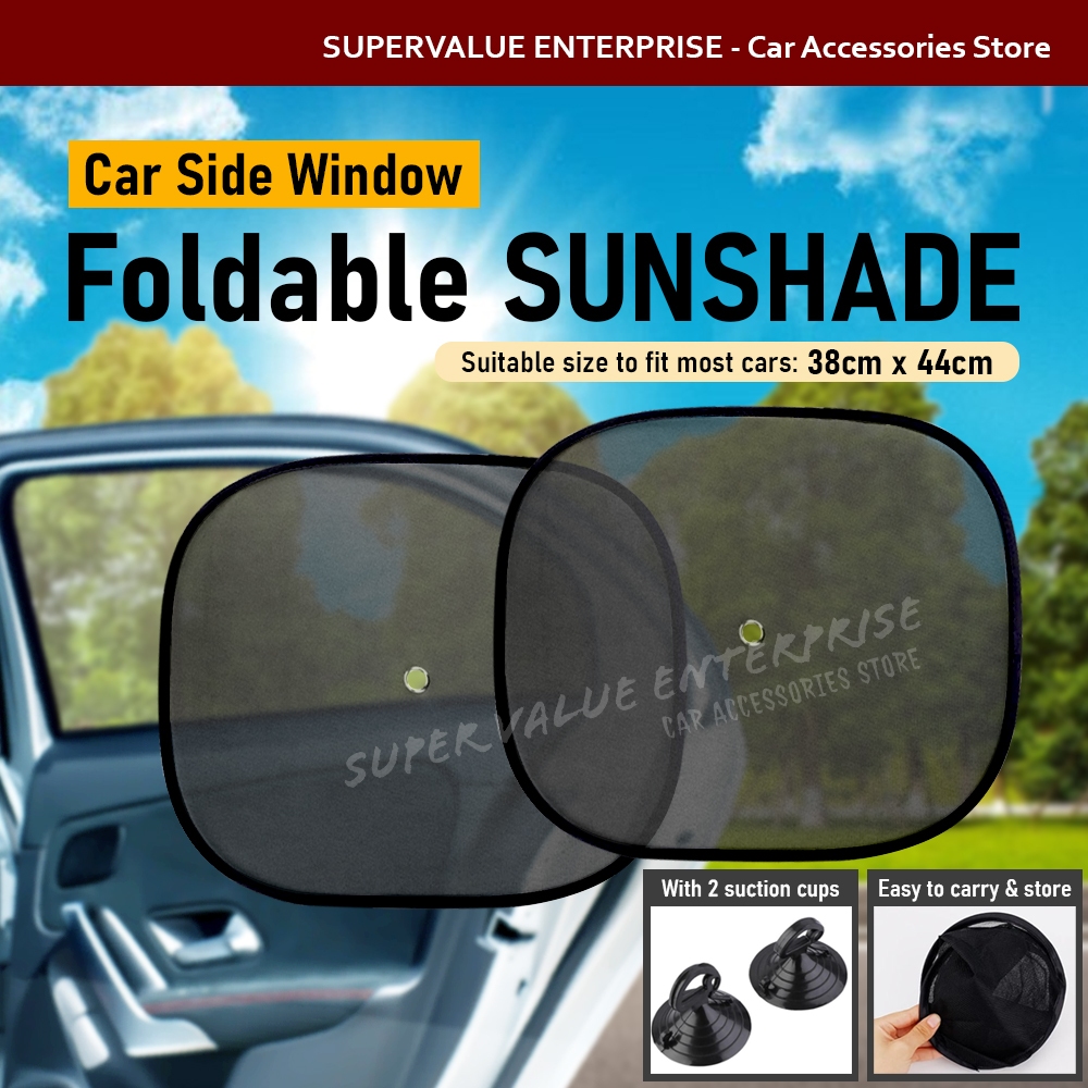 Car Sunshade side window 38x44cm 2pcs Foldable Sunshade | Shopee Malaysia