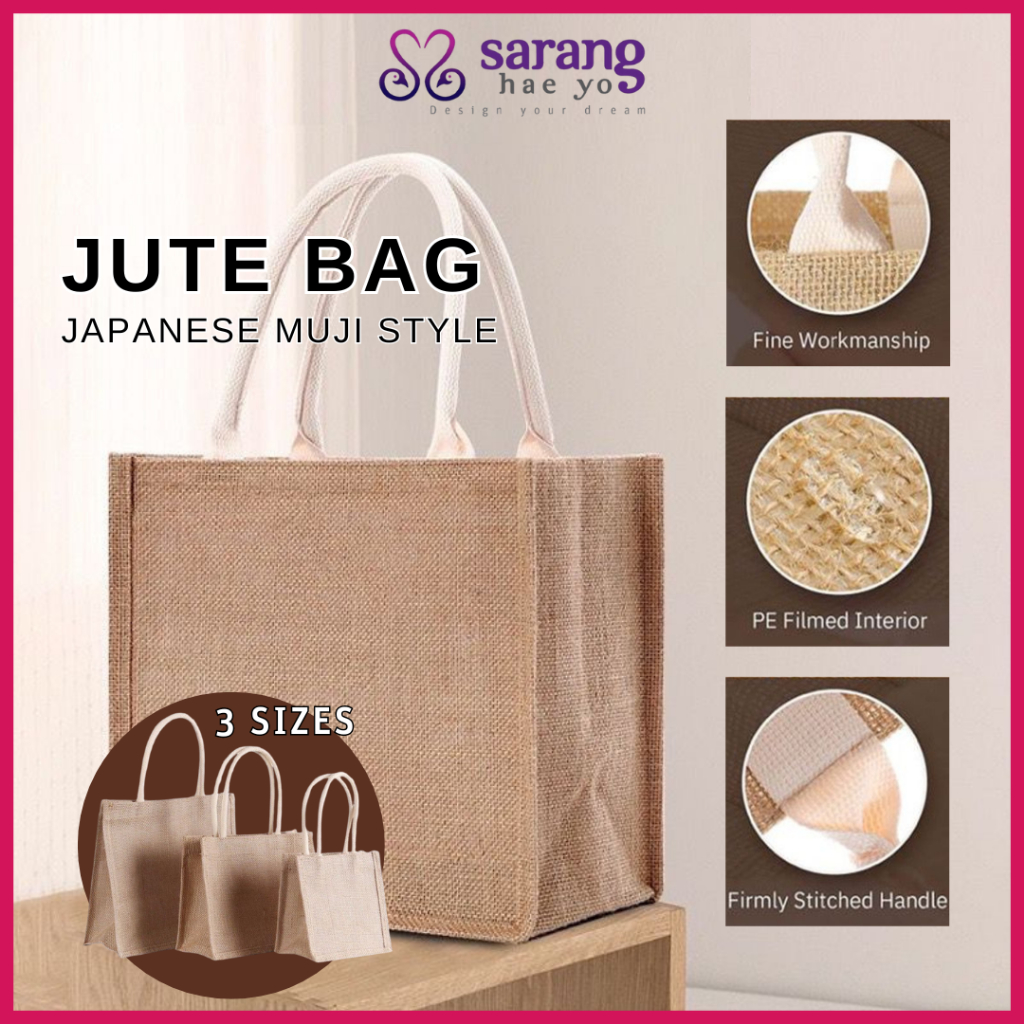 Muji Japanese Style Bag | Bag doorgift Jute Goodies Kahwin Tunang Nikah ...