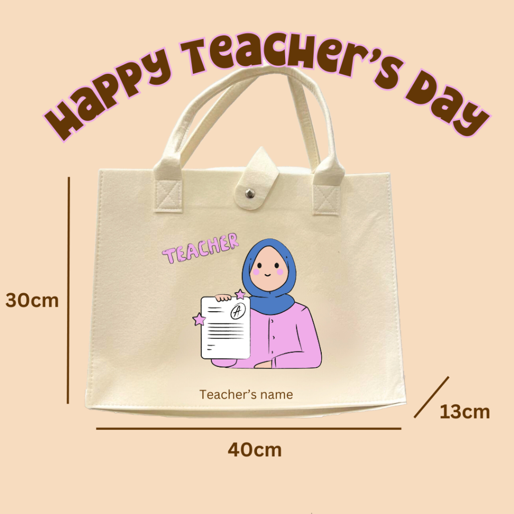 HADIAH HARI GURU / Teacher Gift Present Teacher's Day Tote Beg Felt Bag ...