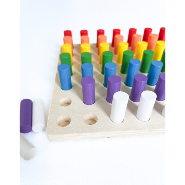 [Free Shipping] Montessori Cylinder Socket Blocks Peg Board Game (Fine ...