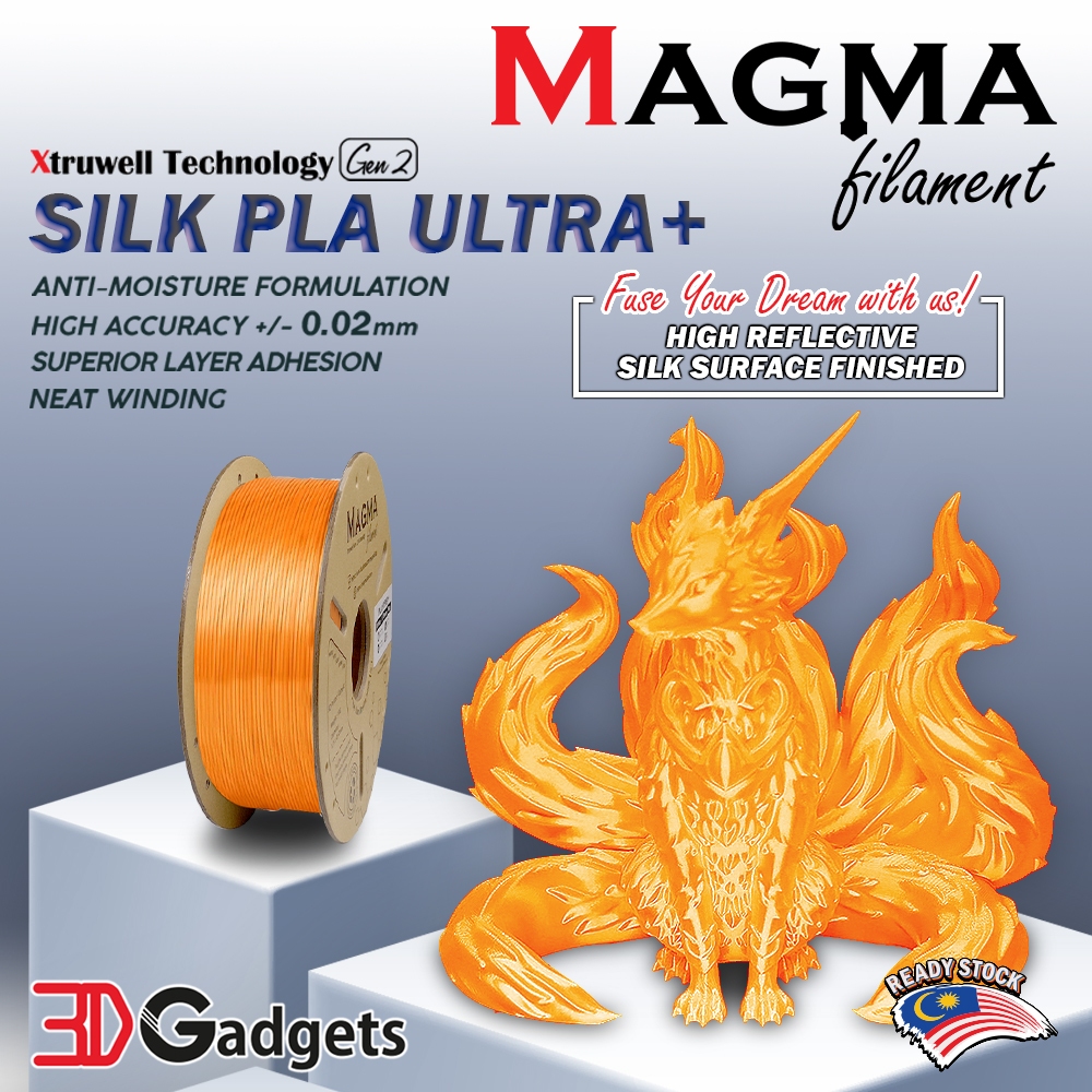 Magma Silk PLA Ultra+ 1KG 1.75mm FDM 3D Printer Filament Bambu Lab ...