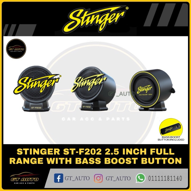 STINGER ST-F202 2.5" INCH FULL RANGE SPEAKER WITH BASS BOOST BUTTON CAR ...