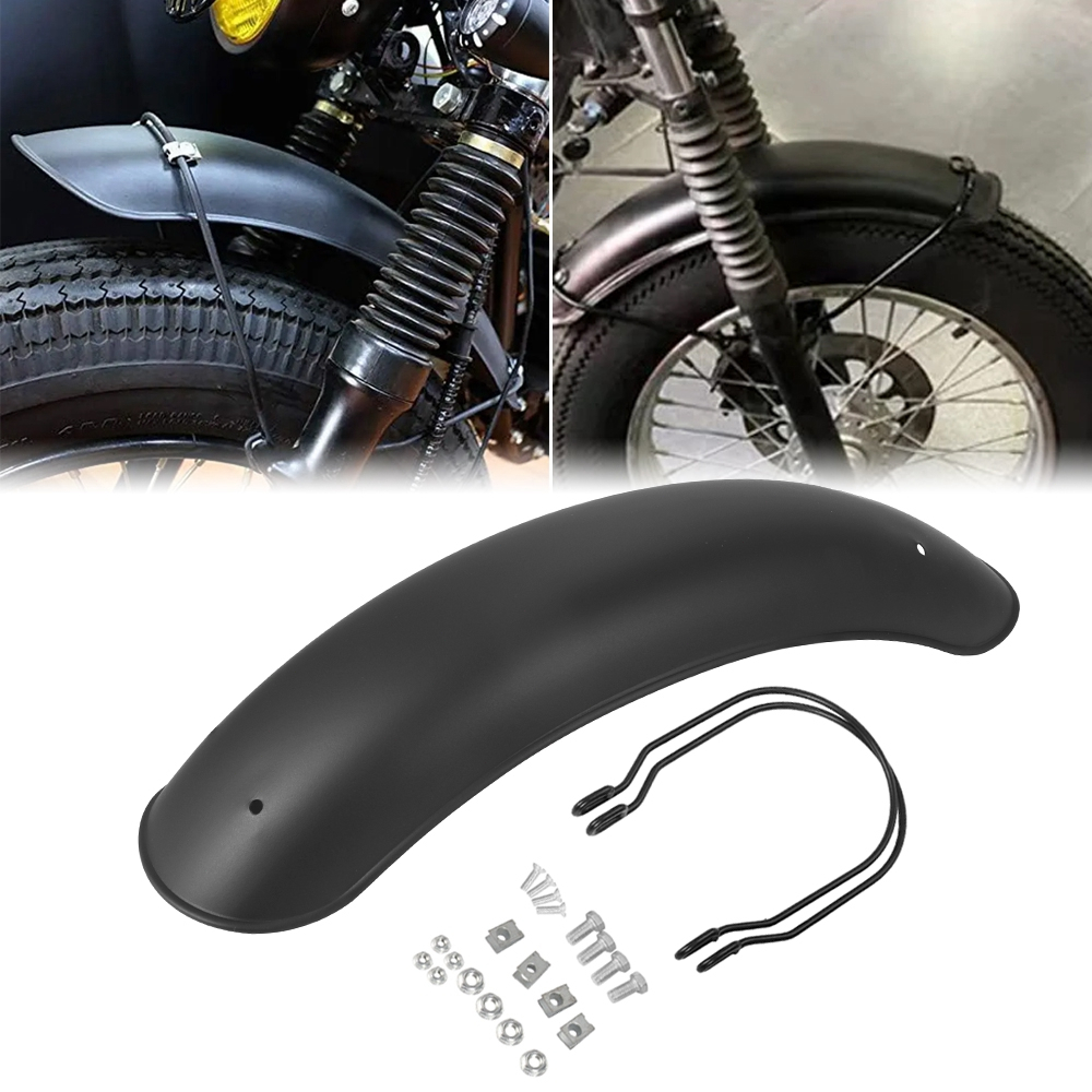 Motorcycle Front Fender Retro Mudguard Cover Black Metal For Harley ...