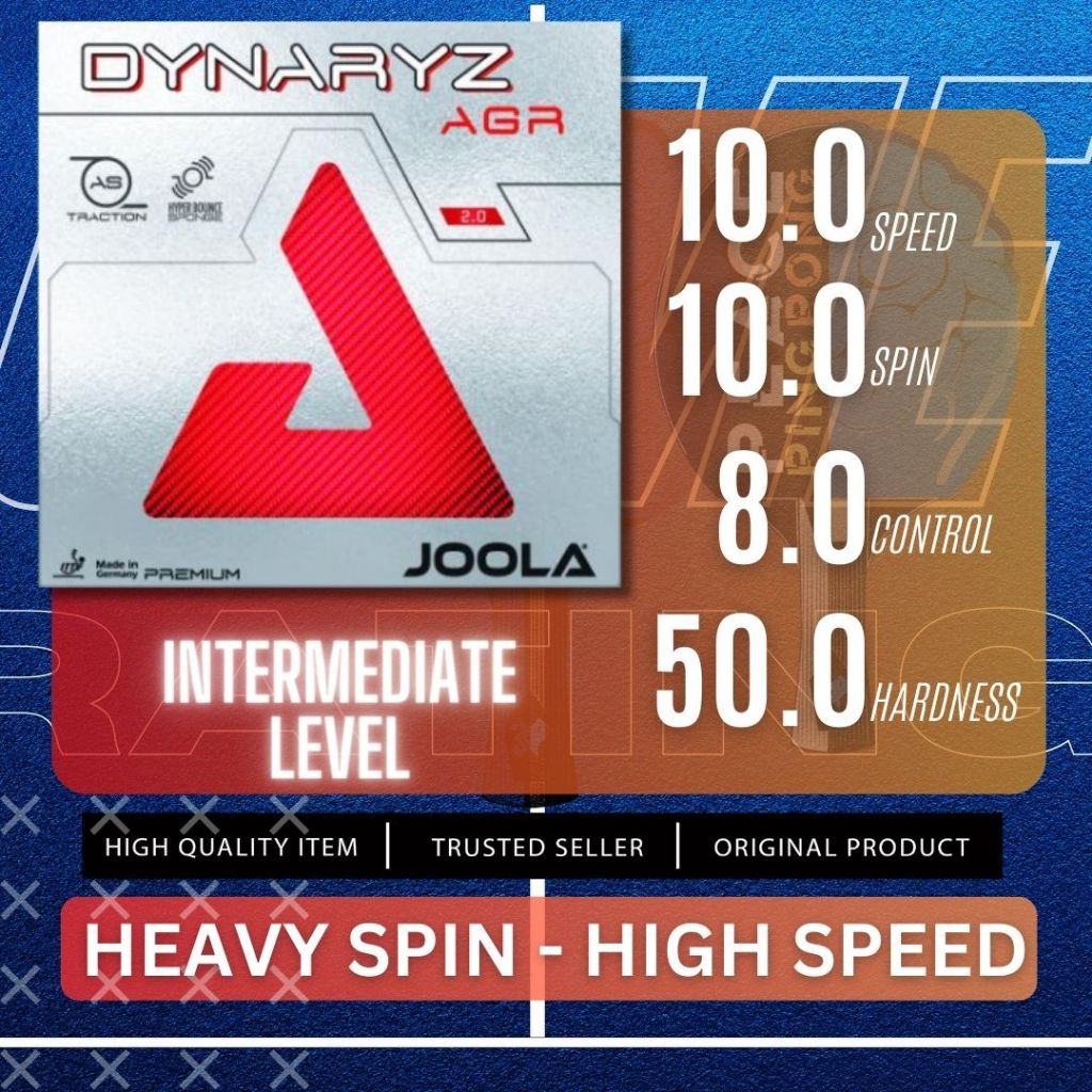 JOOLA DYNARYZ AGR Table Tennis Rubber | Getah Ping Pong Joola | Getah ...