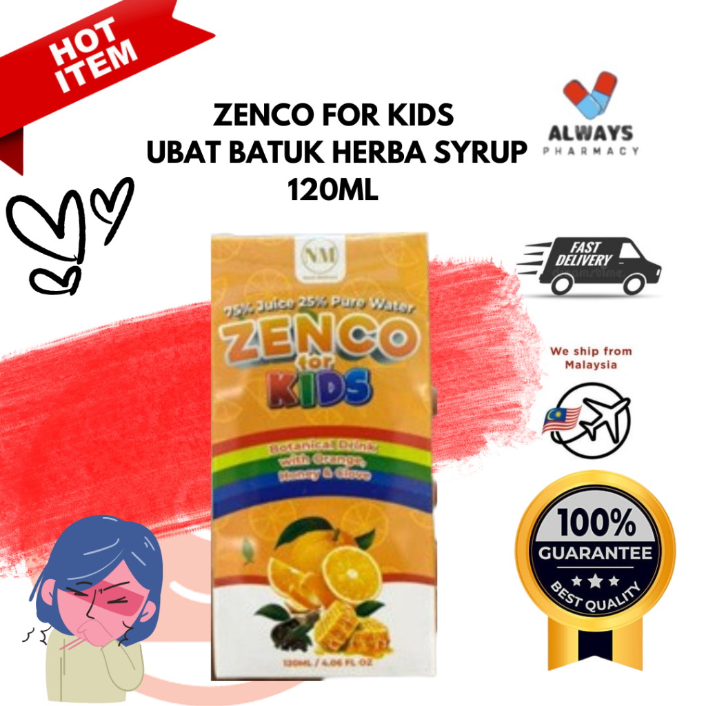 ZENCO FOR KIDS UBAT BATUK HERBA SYRUP 120ML | Shopee Malaysia