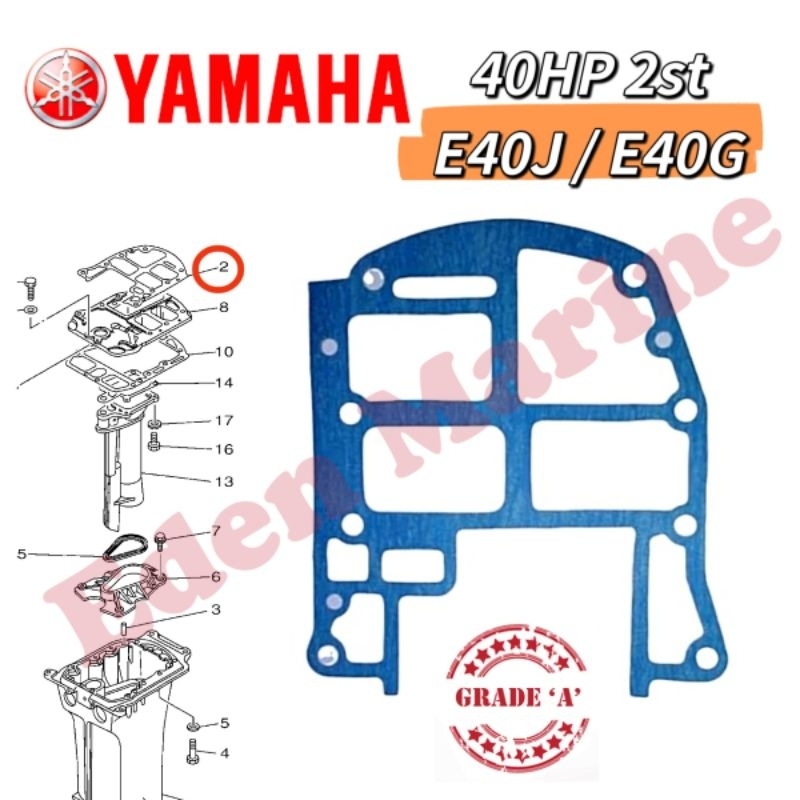 Yamaha Outboard 40HP (E40J / E40G) 2 stroke Upper Casing Gasket (6F5-45113) | Shopee Malaysia