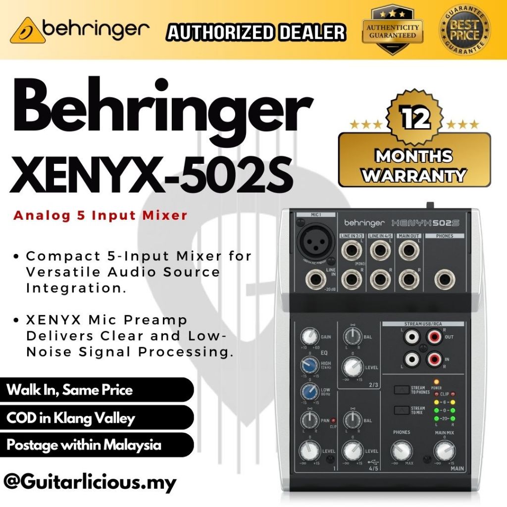 Behringer XENYX 502S Analog Mixer (XENYX502S / XENYX-502S / 502S ...