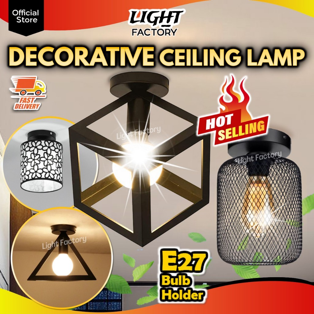 🔥NEW🔥Vintage Ceiling Light Nordic Single Head E27 Holder Modern Retro Ceiling Lamp Minimalist ...