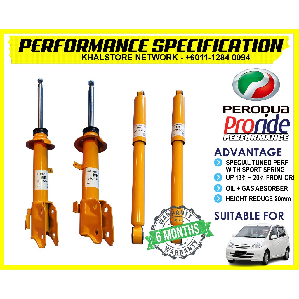 Proride Viva Performance Absorber Sport Elite Daihatsu Mira L250 ...