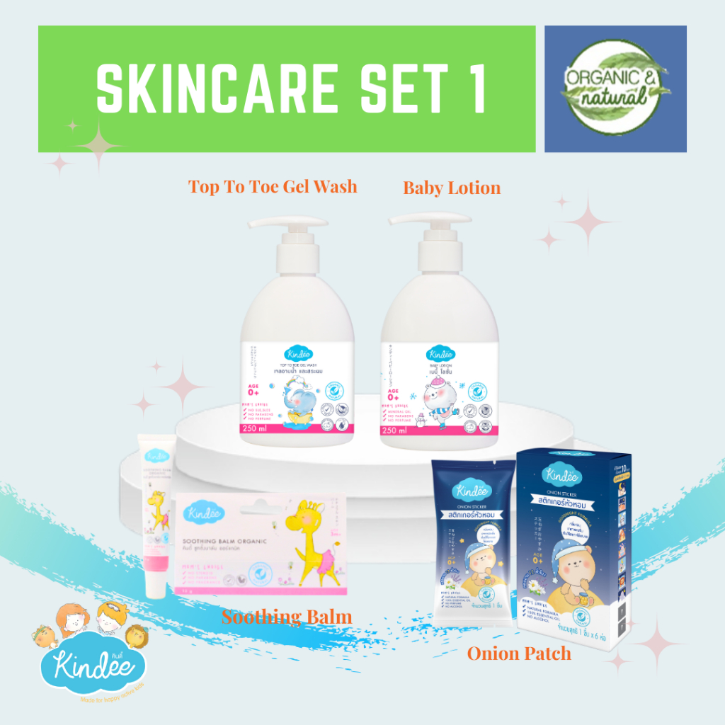 Kindee Organic Baby Skincare Set 1 - lotion , top to toe , soothing ...