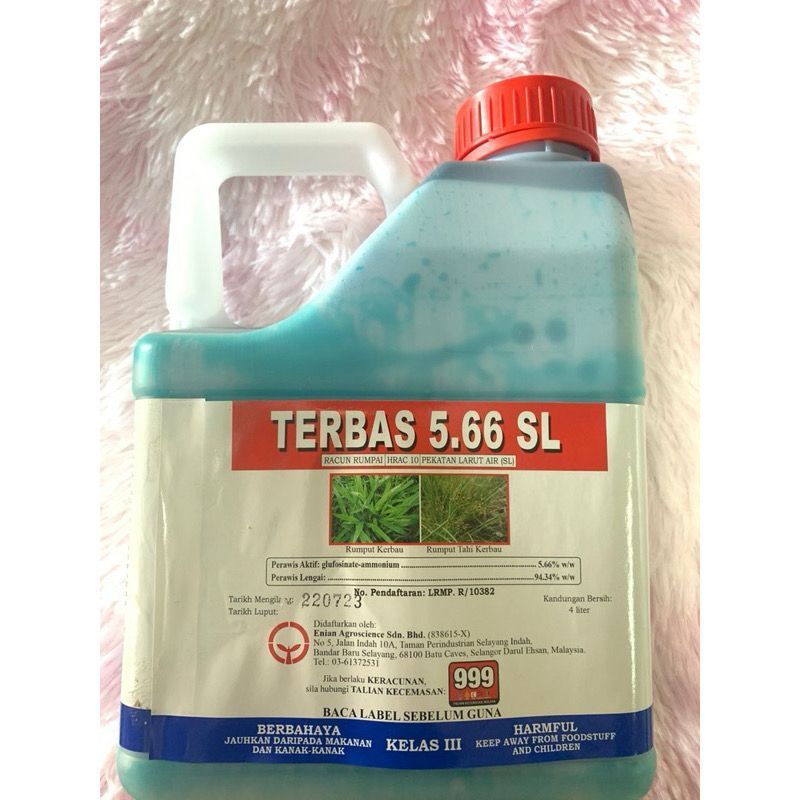 Terbas 5.66 SL Racun Lalang 4 LITER / Racun Sentuh Kawasan Sawit / Weed ...