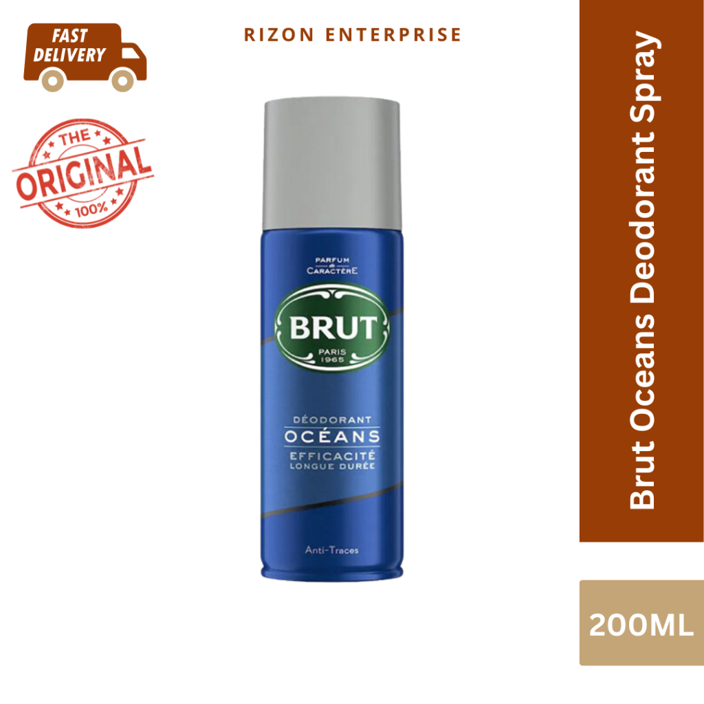 [Original] Brut Oceans Deodorant 200ML | Shopee Malaysia