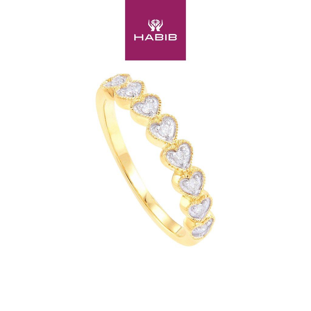 HABIB Diamond Ring in 375/9K Yellow Gold (Heart) 264490722(YG) | Shopee ...