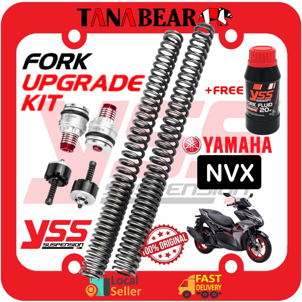 YSS NVX Fork Upgrade Kit (Full Set Adjustable Top Cap Preload) + Free Fork Fuild. Original YSS ...