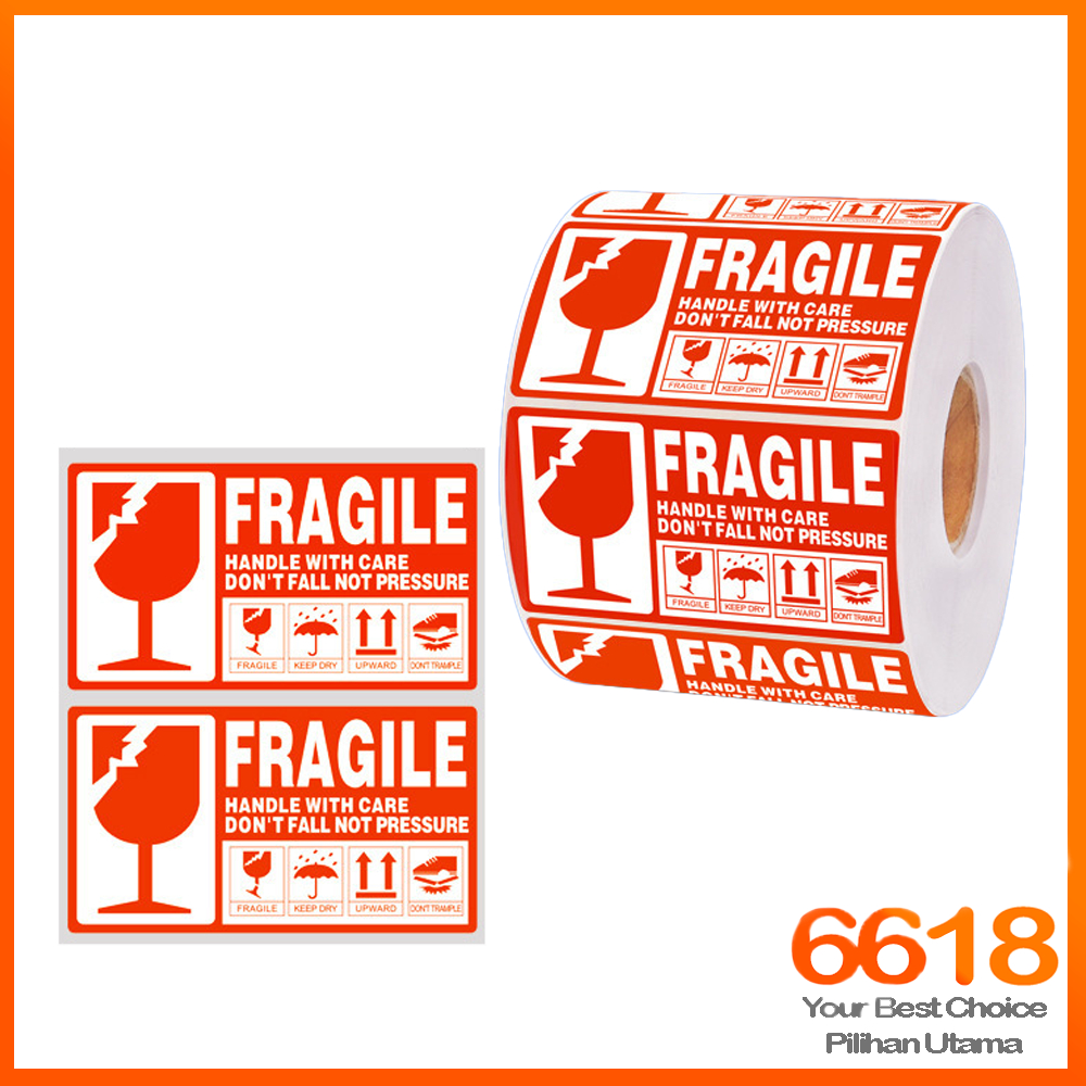 [1000 keping] Pelekat Label Rapuh Fragile Label Sticker Isi Rumah ...