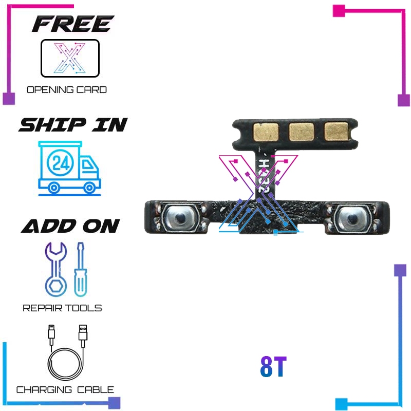 For Oneplus 8T / 1 Plus 8T Ribbon Volume Flex Cable Ribbon | Shopee ...