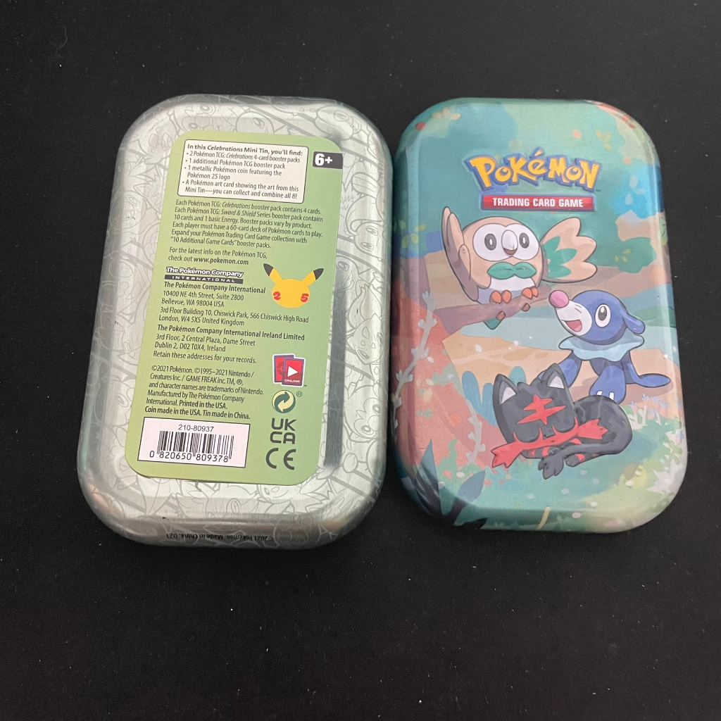 Pokemon Trading Card Game TCG: Celebrations Mini Tin Gen. 7 Starters ...