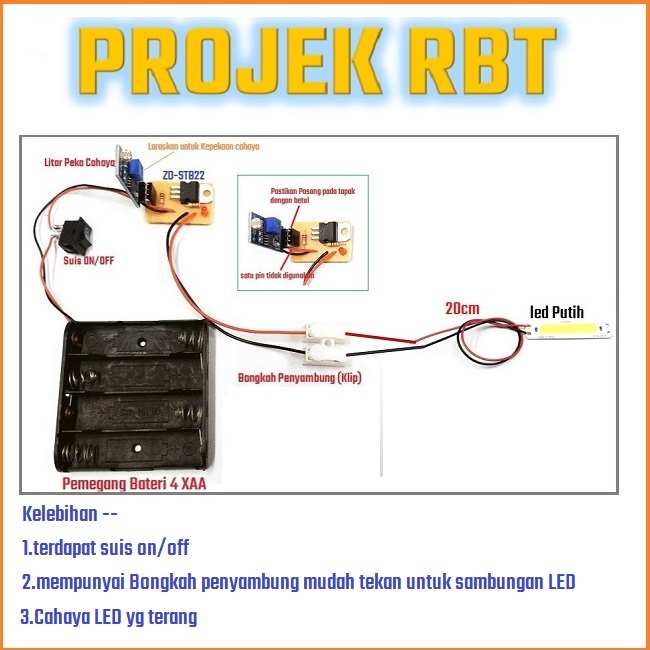 Projek RBT -Lampu Menyala Automatik (Bila gelap) | Shopee Malaysia