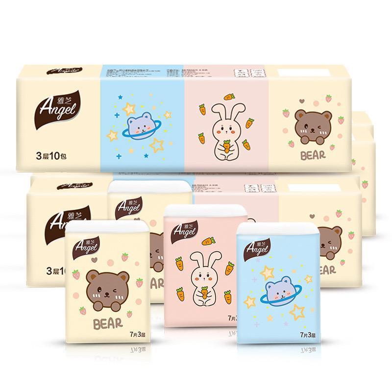 YS Angel Cartoon Pocket Tissue [7 sheets*3ply= 1 small pack] Small ...