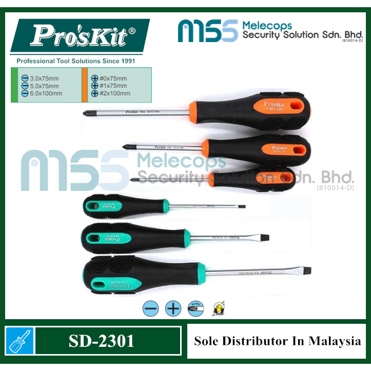 Pro'skit SD-2301 6 Pcs Pro-Soft Screwdriver Set (SL- &PH) | Shopee Malaysia
