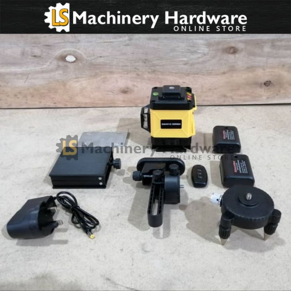 MAXX5 360° Rotary 3D Green Laser Level 12 Lines Self Leveling ...