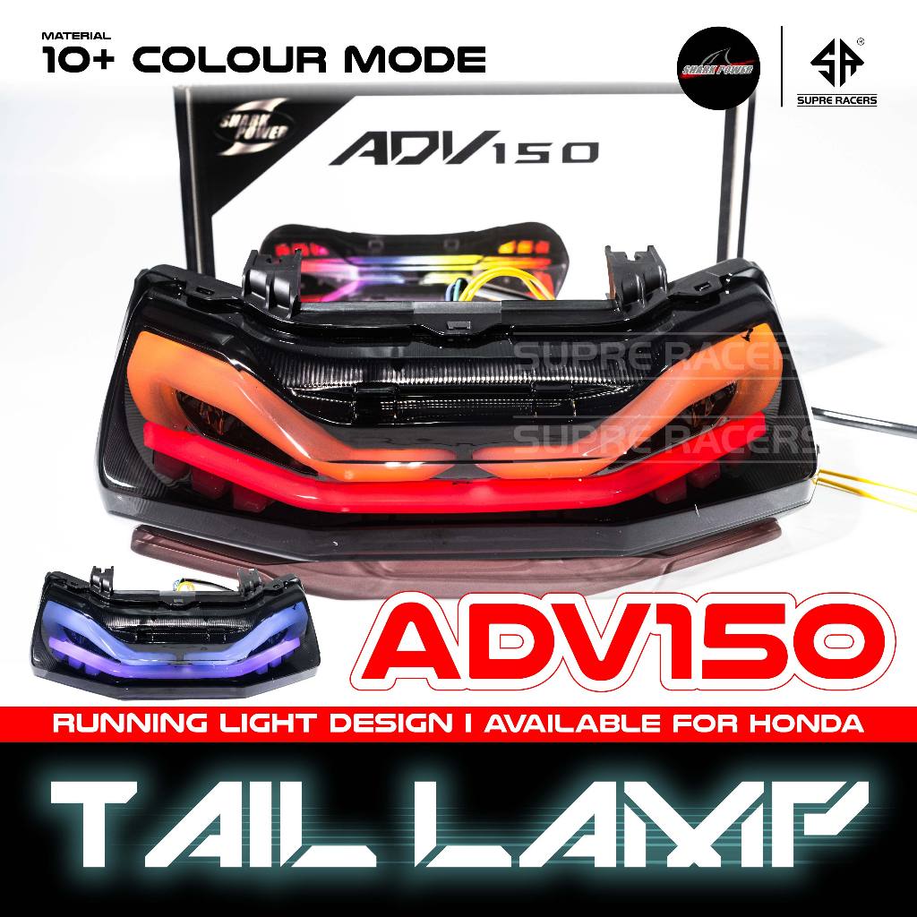 ADV 150 Tail Lamp I LED NEW I 10+ Color Mode I Shark Power For ADV 150 ...