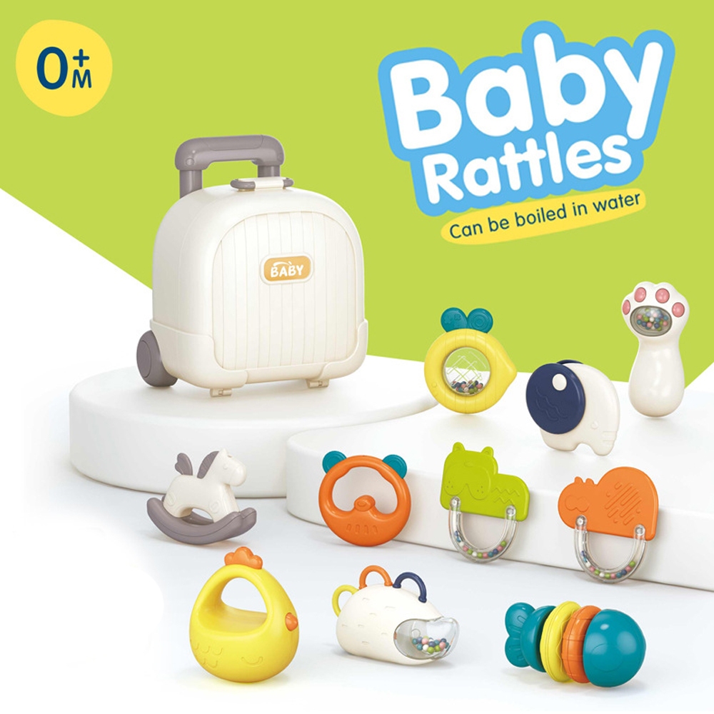 Teether hand rattle toy to soothe the baby and can be boiled, chewed ...