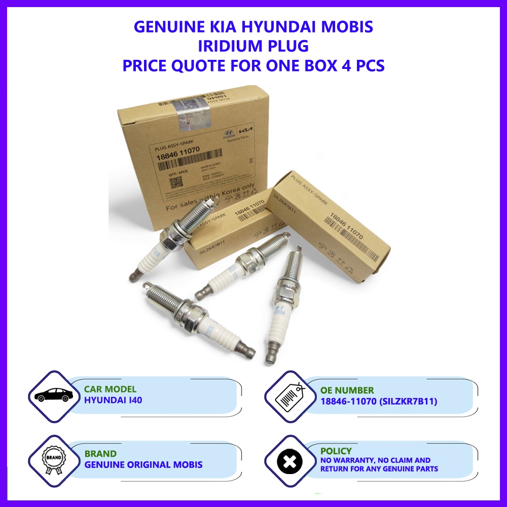 Hyundai I40 Genuine Hyundai Mobis Iridium Spark Plug (18846-11070 ...