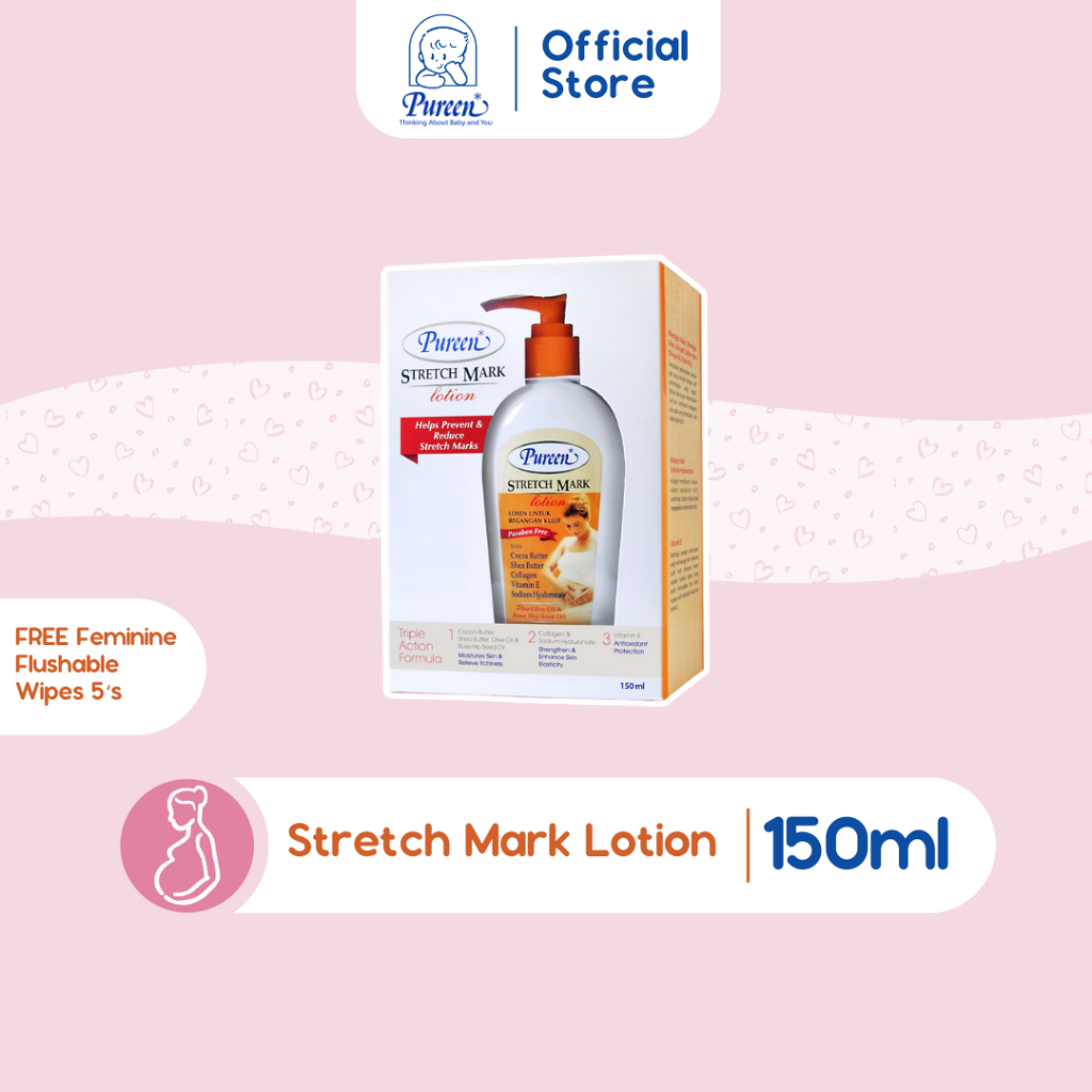 Pureen Stretch Mark Lotion (150ml) [Get Feminine Wipes Flushable 5s ...