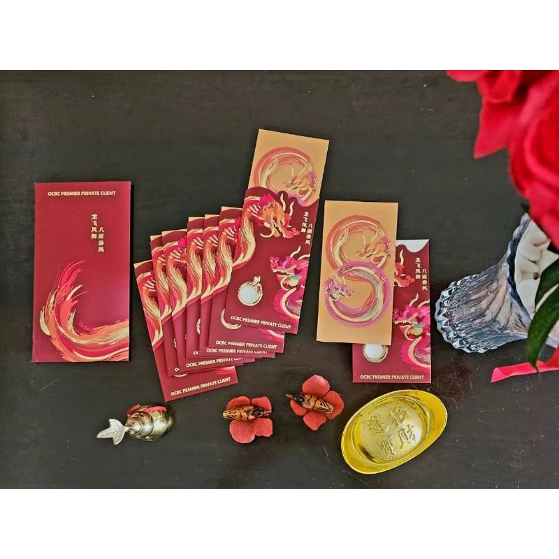 2024 OCBC Private Premier Ang Pow Red Packets Dragon Ang Pao | Shopee ...