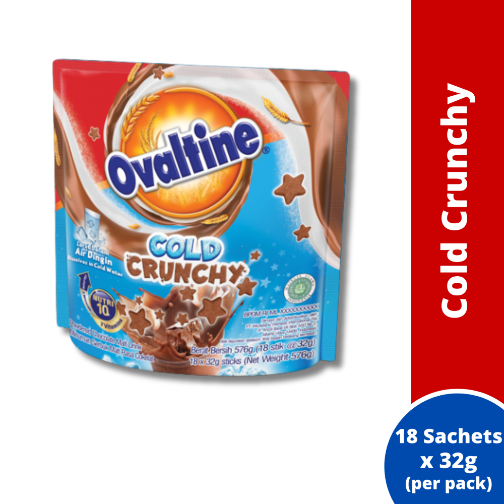Ovaltine Cold Crunchy Powdered Chocolate Malt Drink | 18 sticks x 32g ...