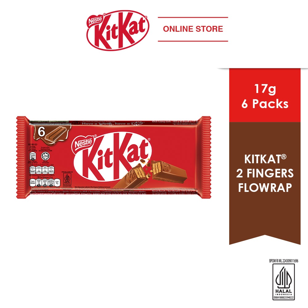 NESTLE KitKat 2-Fingers Milk Chocolate Share Pack 6 Pieces | Shopee ...