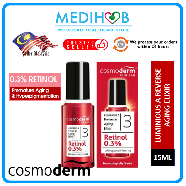 COSMODERM Luminous A Reverse Aging Elixir 15ml Retinol (EXP10/2026 ...