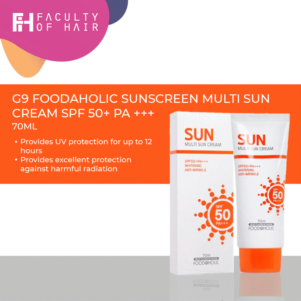 G9 FOODAHOLIC Sunscreen Multi Sun Cream SPF 50+ PA +++ (70ml) | Shopee ...