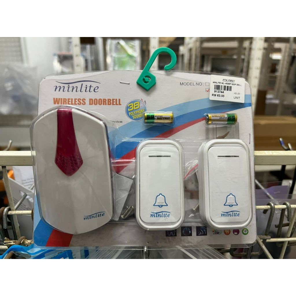 MINLITE WIRELESS DOOR BELL,2 RECEIVERS RING BELL WIRELESS DOUBLE DOOR ...