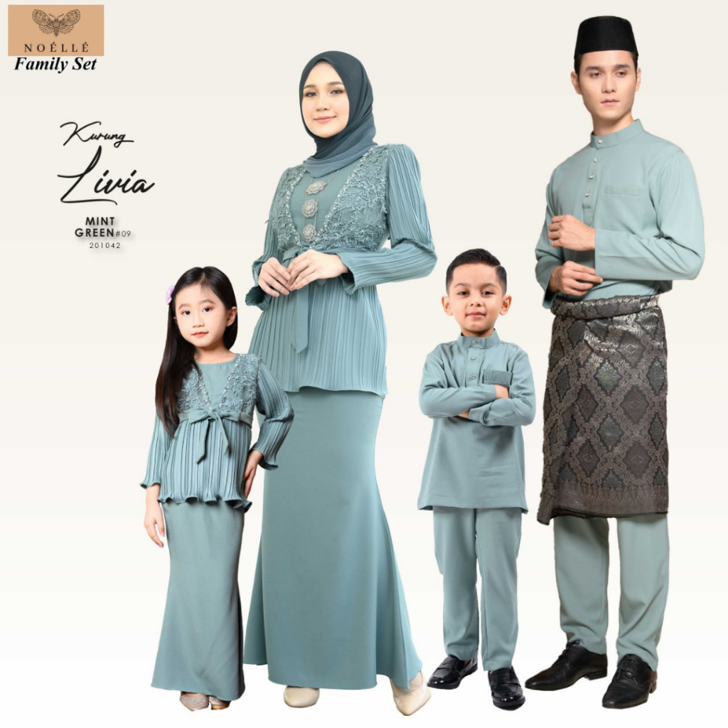 NOELLE Baju Raya Family Sedondon 2024 Baju Kurung Ibu Anak Baju Melayu ...