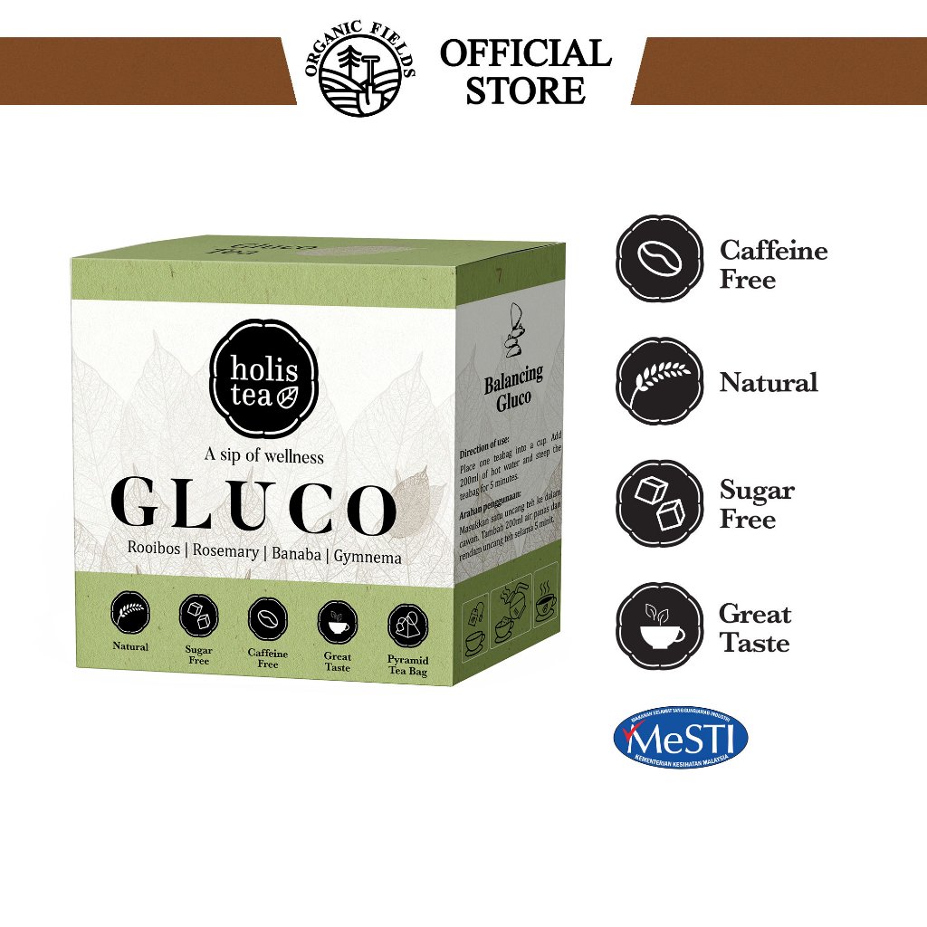 Holistea Gluco Sugar Free Tea (3g/15's) [Buy 1 Free 1] | Shopee Malaysia